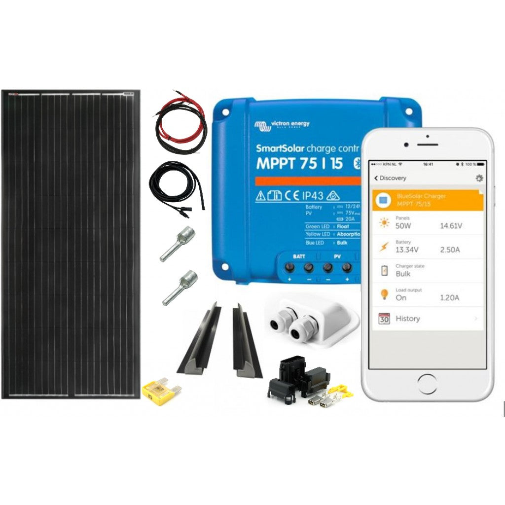 150x68 - 200W Mono Perc Komplett Bobil kit med VICTRON BT MPPT ...